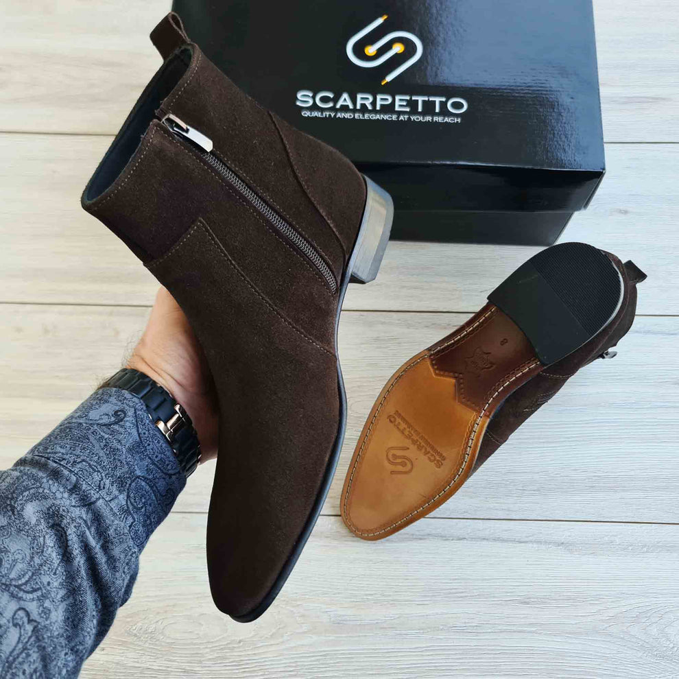 Raphael Men's Leather Chelsea Boots | Handmade | Zip-Up