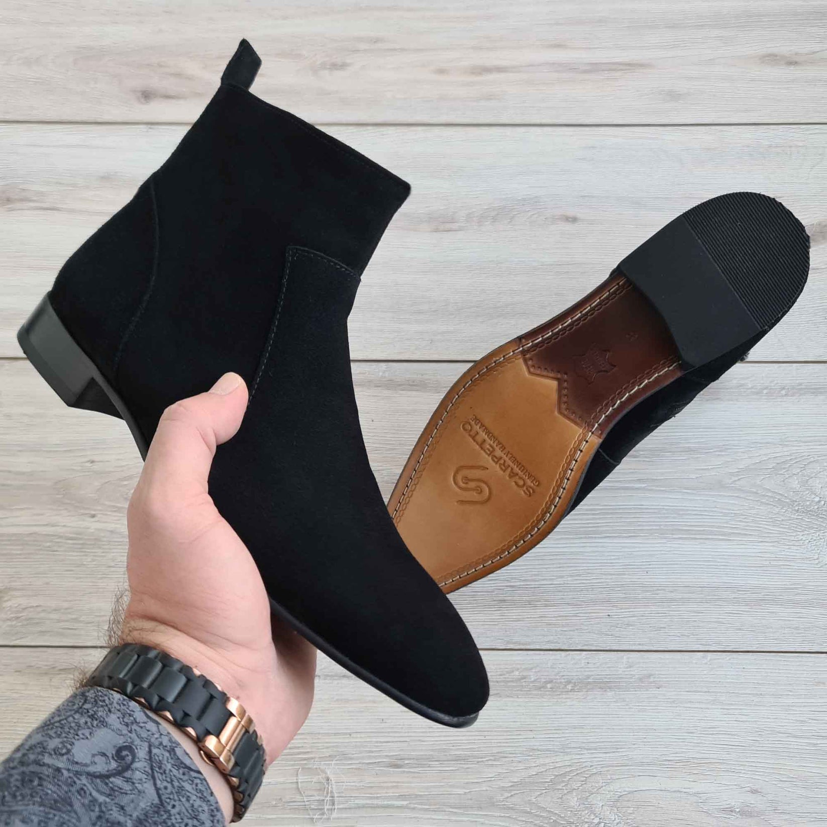 Raphael Men's Leather Chelsea Boots | Handmade | Zip-Up